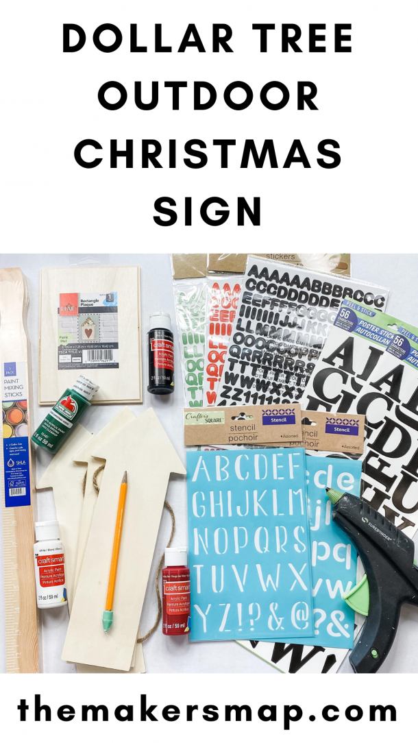 How to make a Dollar Tree Outdoor Christmas Sign