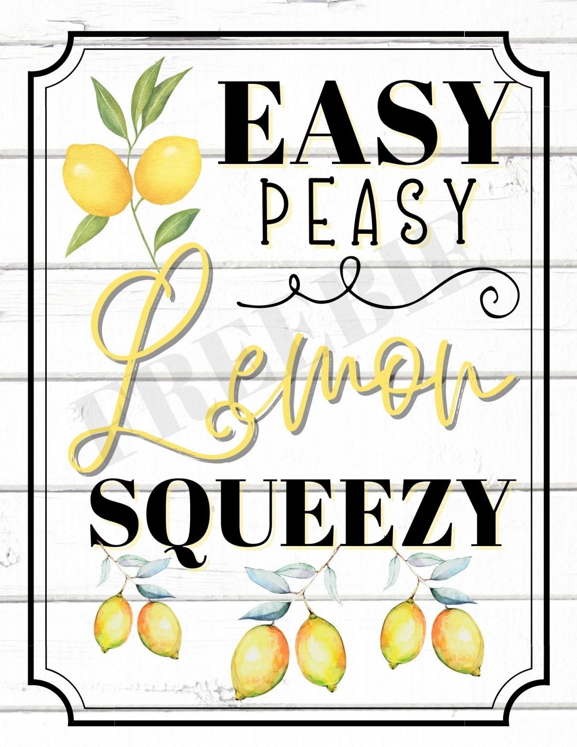 Get a Free Easy Peasy Lemon Printable to create pretty Lemon DECOR