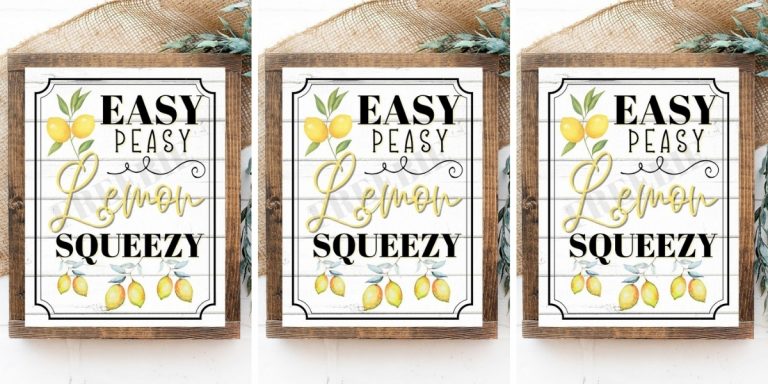 Get a Free Easy Peasy Lemon Printable to create pretty Lemon DECOR