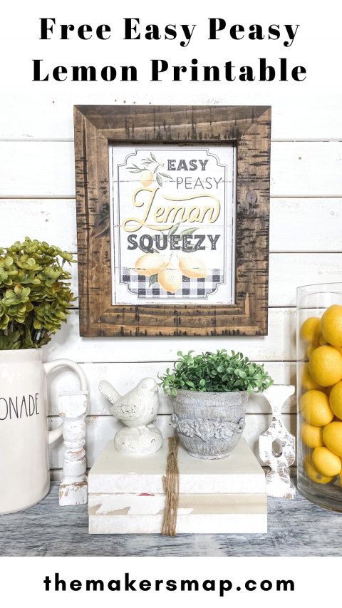 Get a Free Easy Peasy Lemon Printable to create pretty Lemon DECOR