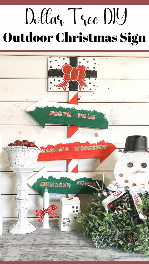 How to make a Dollar Tree Outdoor Christmas Sign