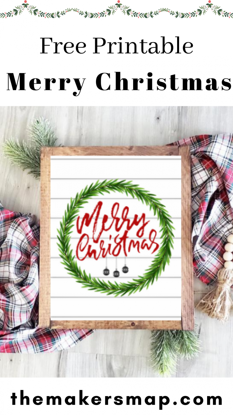 Get this Merry Christmas Free Printable to create Christmas Decor