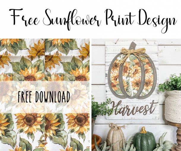 Get this Free Sunflower Print Design to create fall decor