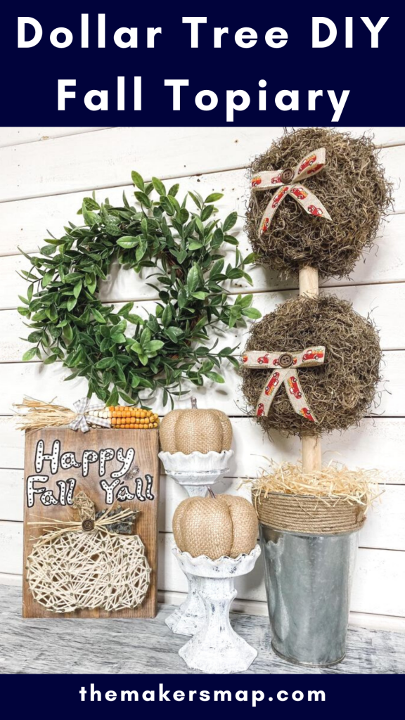 How to make a DIY Dollar Tree Fall Topiary for Craftathon