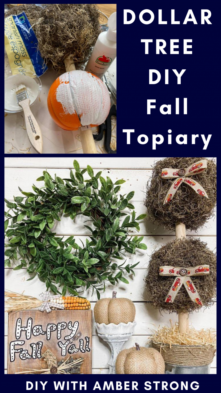 How to make a DIY Dollar Tree Fall Topiary for Craftathon