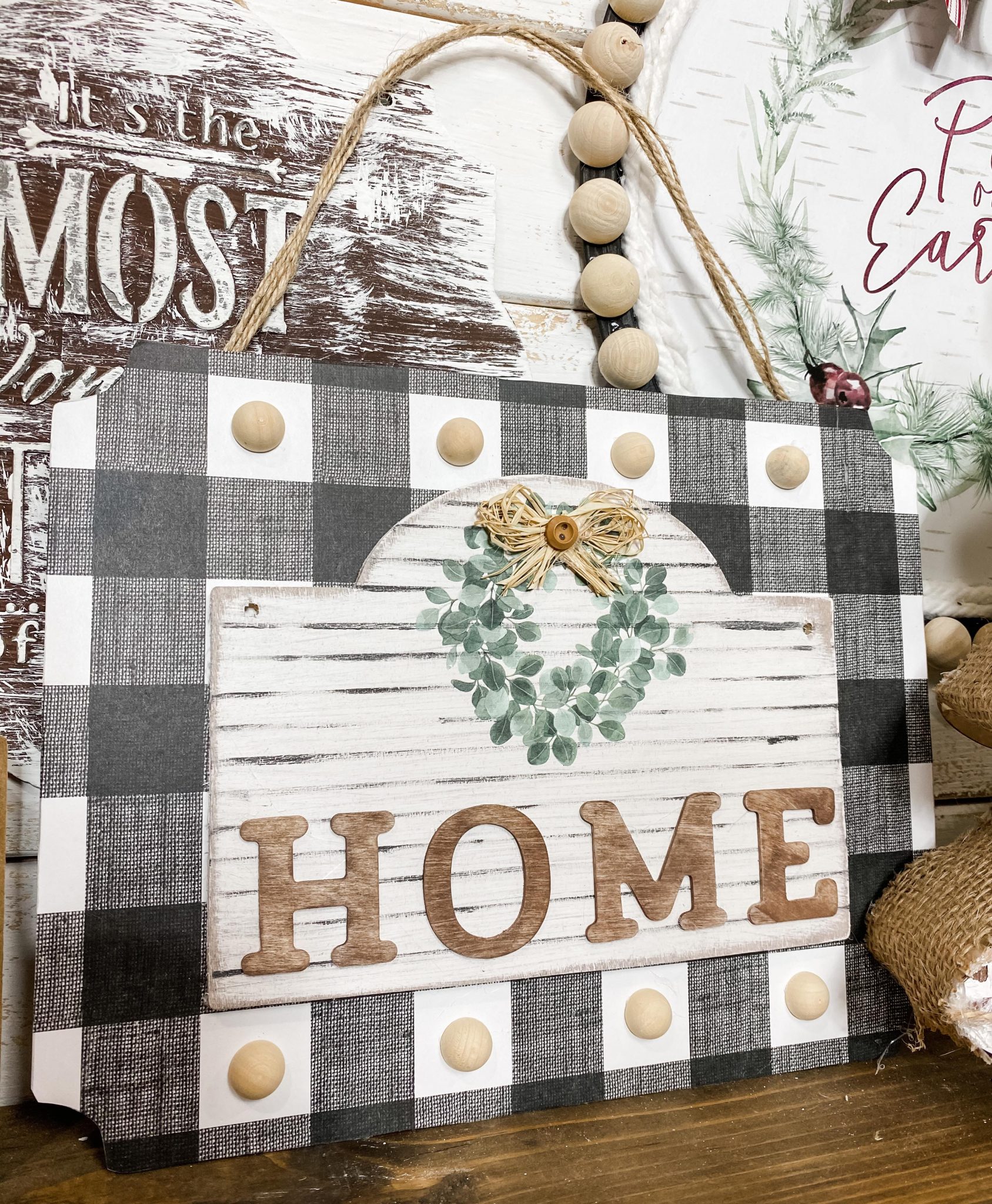 How to make a Dollar Tree Buffalo Check Home Sign DIY