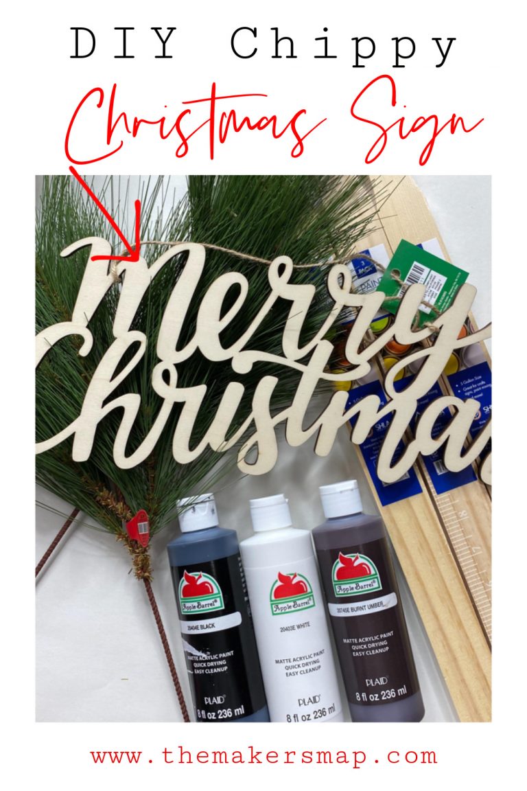 How to make a DIY Chippy Christmas Sign - DIY with Amber