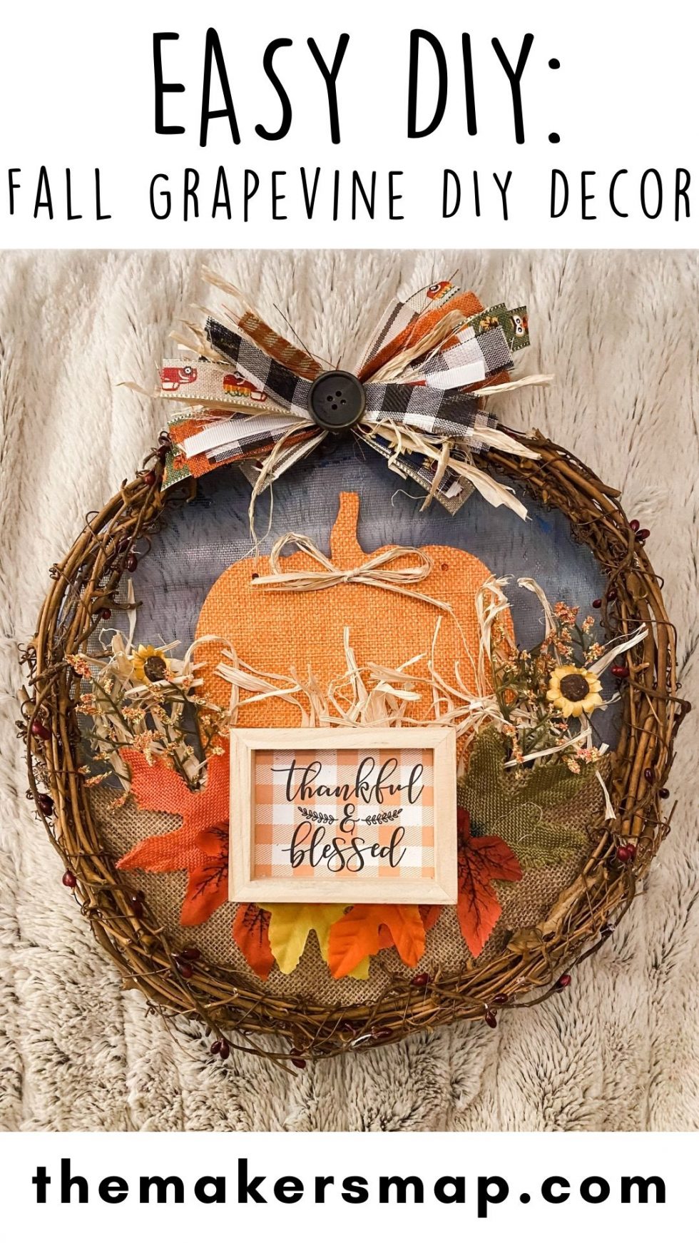 How to easily make a DIY Fall Grapevine Decor for your home