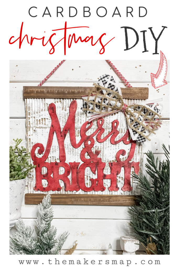 How to DIY a Christmas Merry and Bright sign with Cardboard