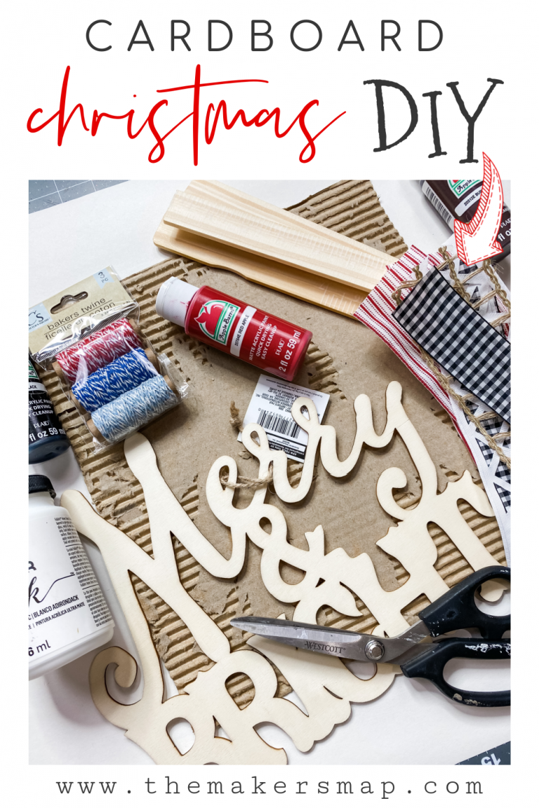 How to DIY a Christmas Merry and Bright sign with Cardboard