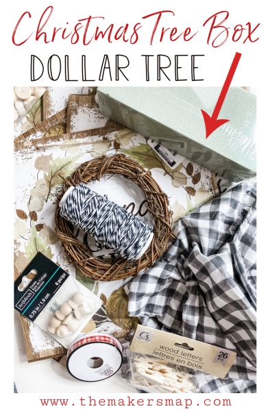 Make a Easy Christmas Tree Stand Box Stand Dollar Tree DIY Farmhouse