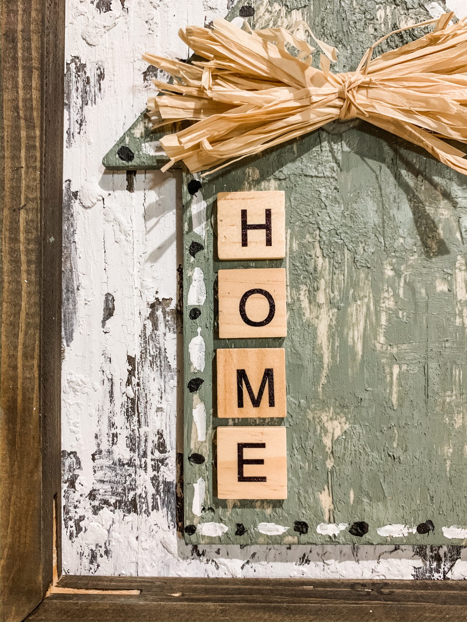 Easy Chippy Farmhouse Home Decor Sign with Dollar Tree Items