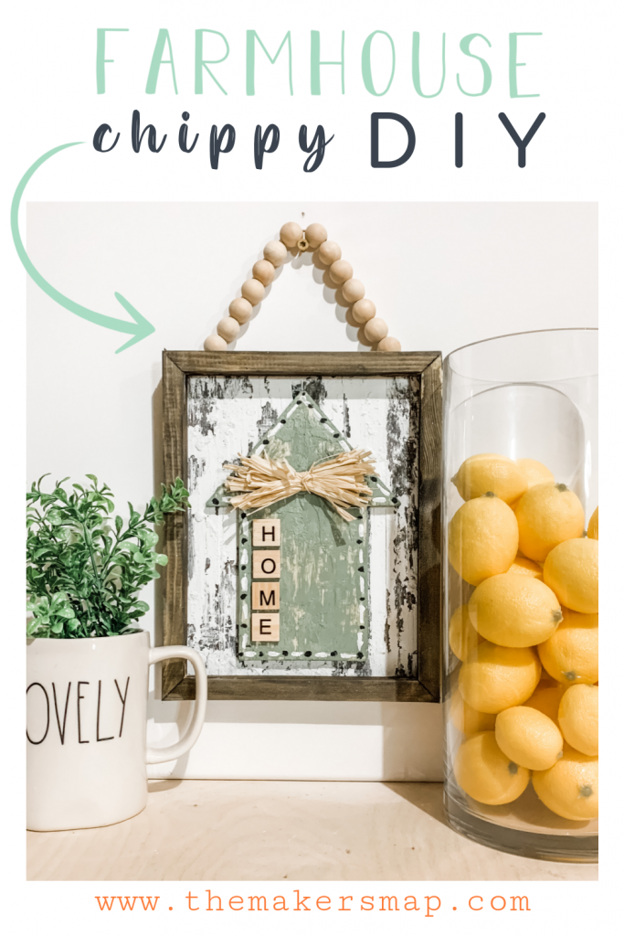 Easy Chippy Farmhouse Home Decor Sign with Dollar Tree Items