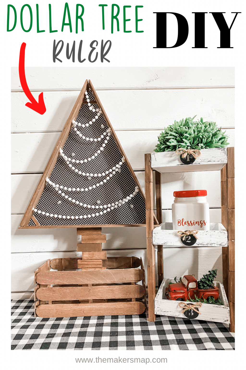 Dollar Tree Ruler Christmas Decor DIY for any budget