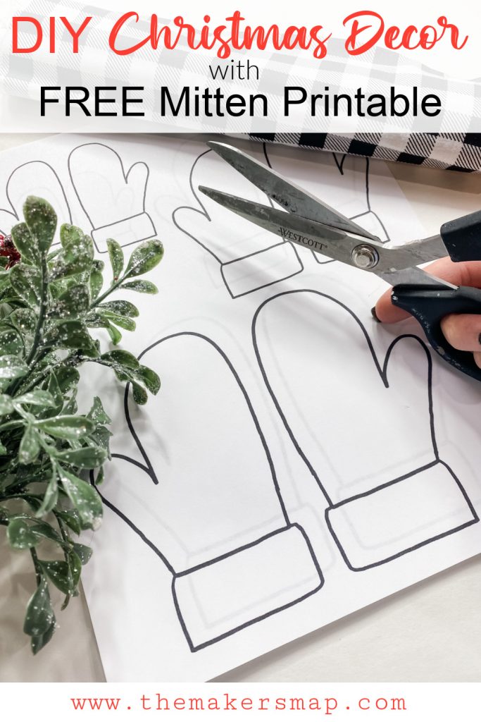 How to Make a DIY Christmas Decor with FREE Mittens Printable