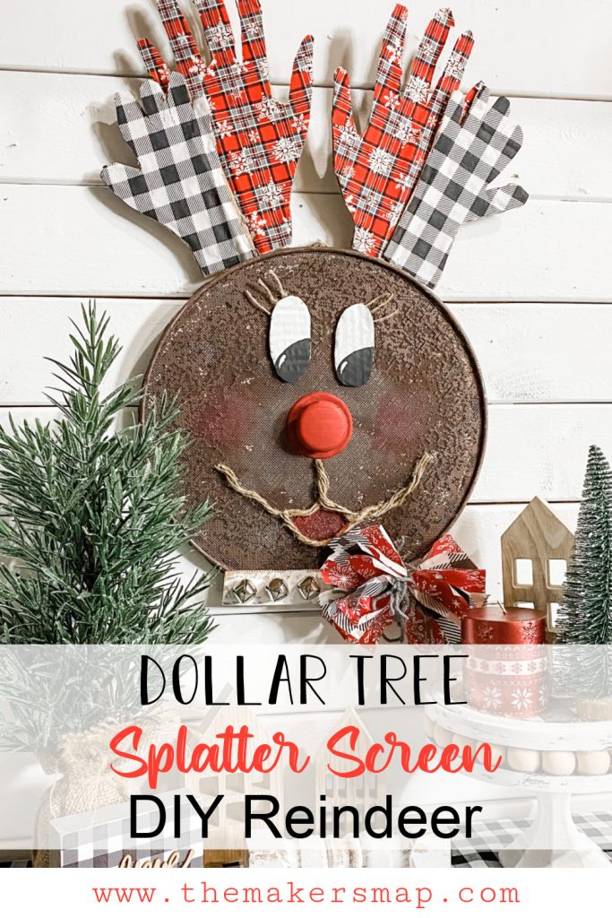 How to Make an Easy DIY Dollar Tree Splatter Screen Reindeer