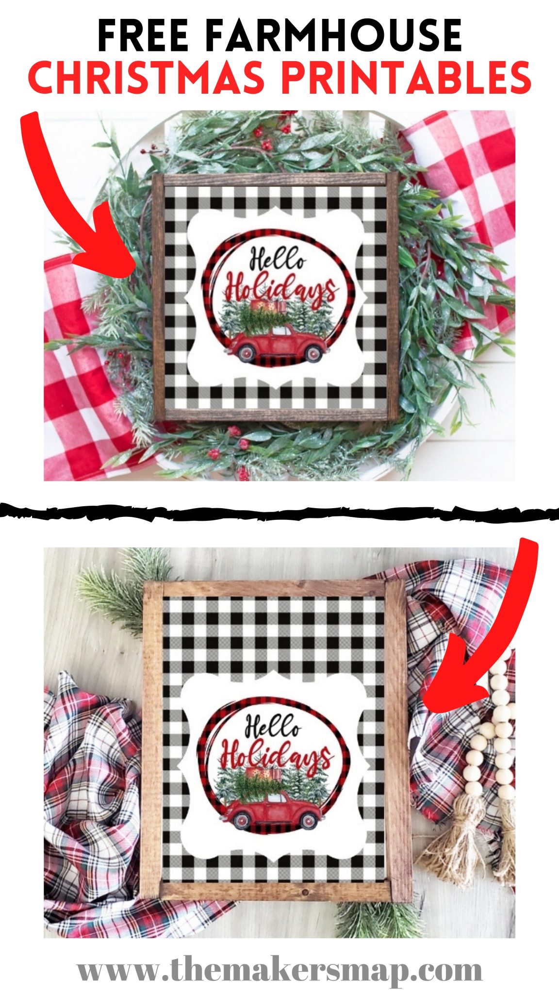 Free Christmas Printable with buffalo check
