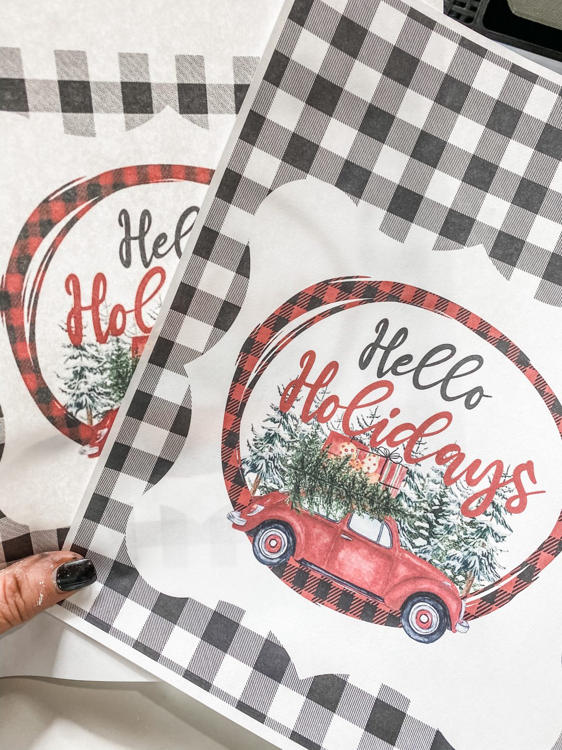 Free Christmas Printable with buffalo check