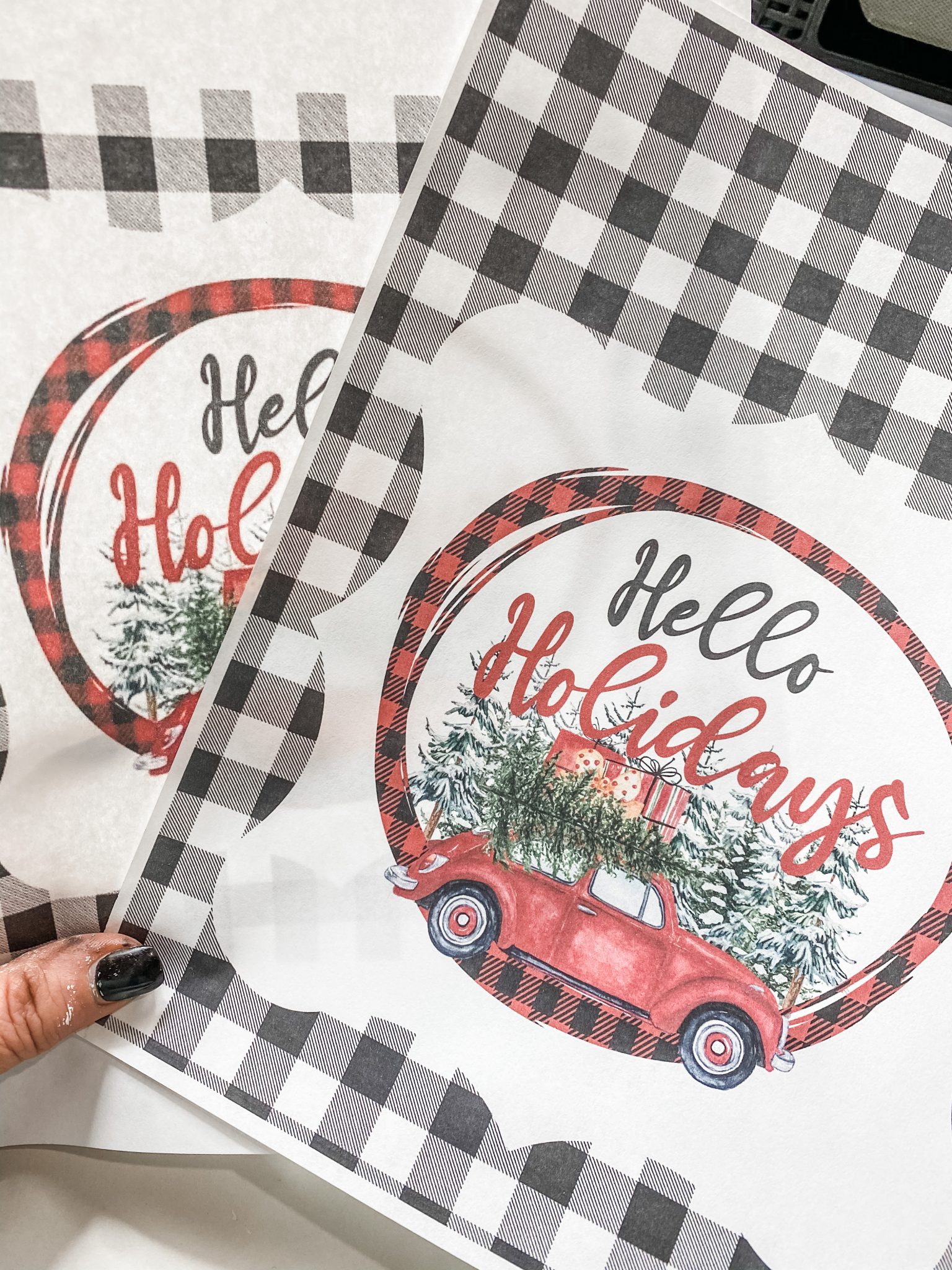 Free Christmas Printable with buffalo check