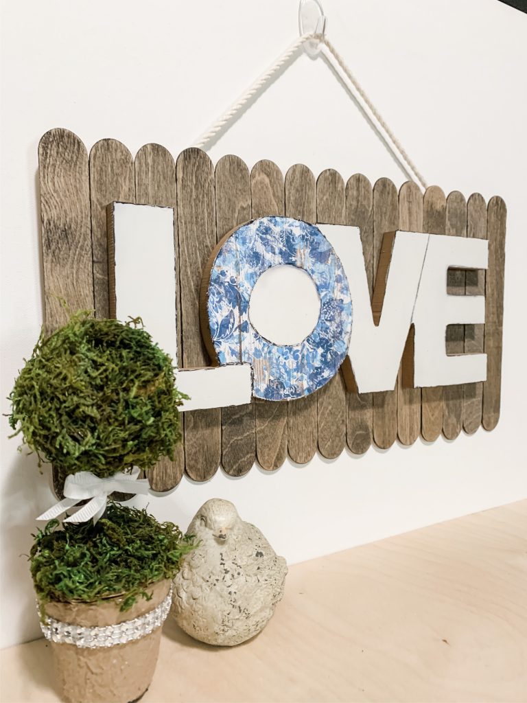 Spring Decor DIY Dollar Tree Love Sign - DIY Decor Tutorial