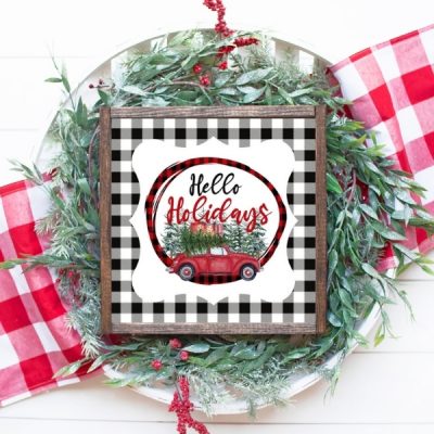 Free Christmas Printable with buffalo check