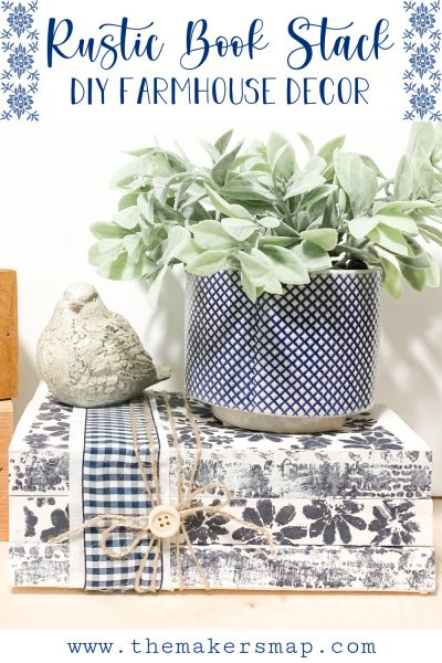 DIY Decorative Book Stack Rustic Farmhouse Decor - DIY Decor Tutorial