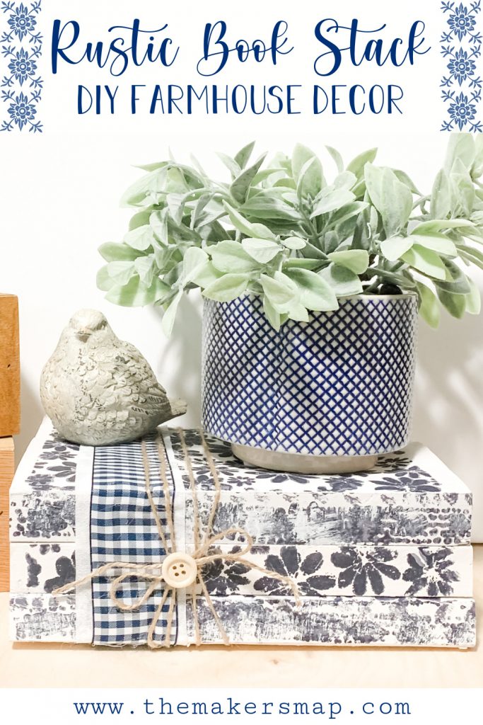 DIY Decorative Book Stack Rustic Farmhouse Decor - DIY Decor Tutorial