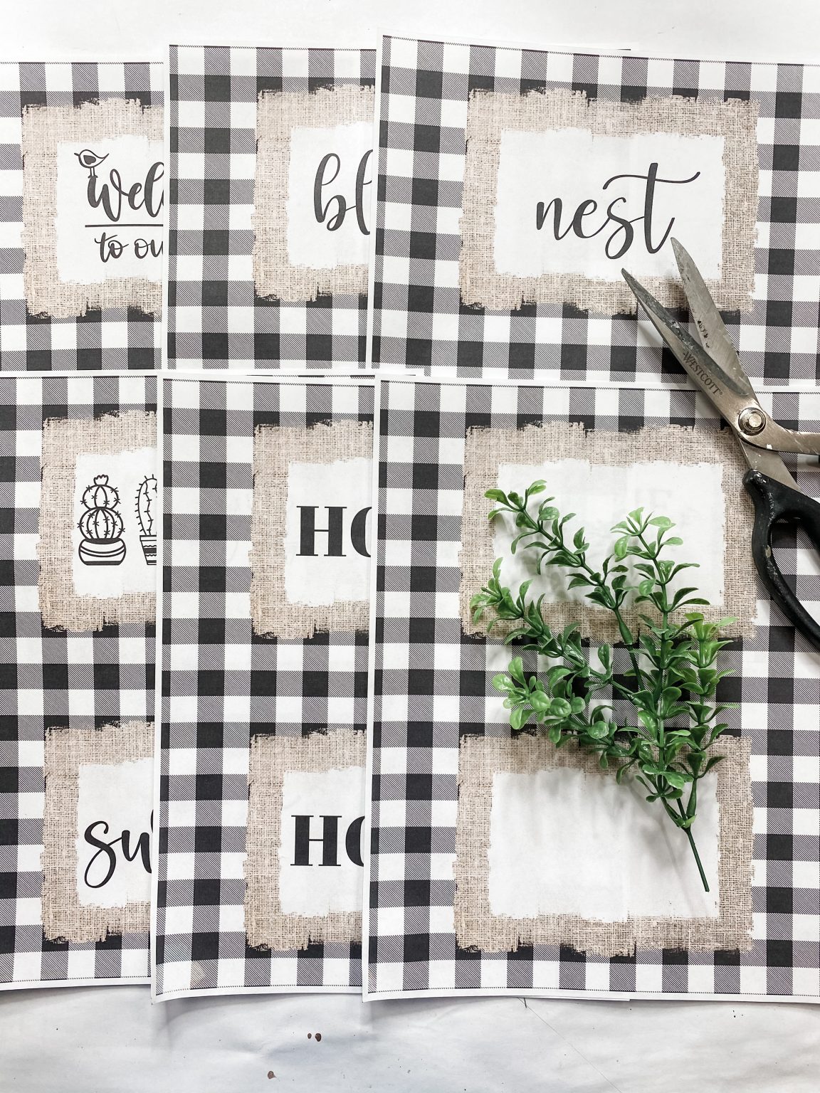 Dollar Tree DIY Farmhouse Decor with Buffalo Check Printable