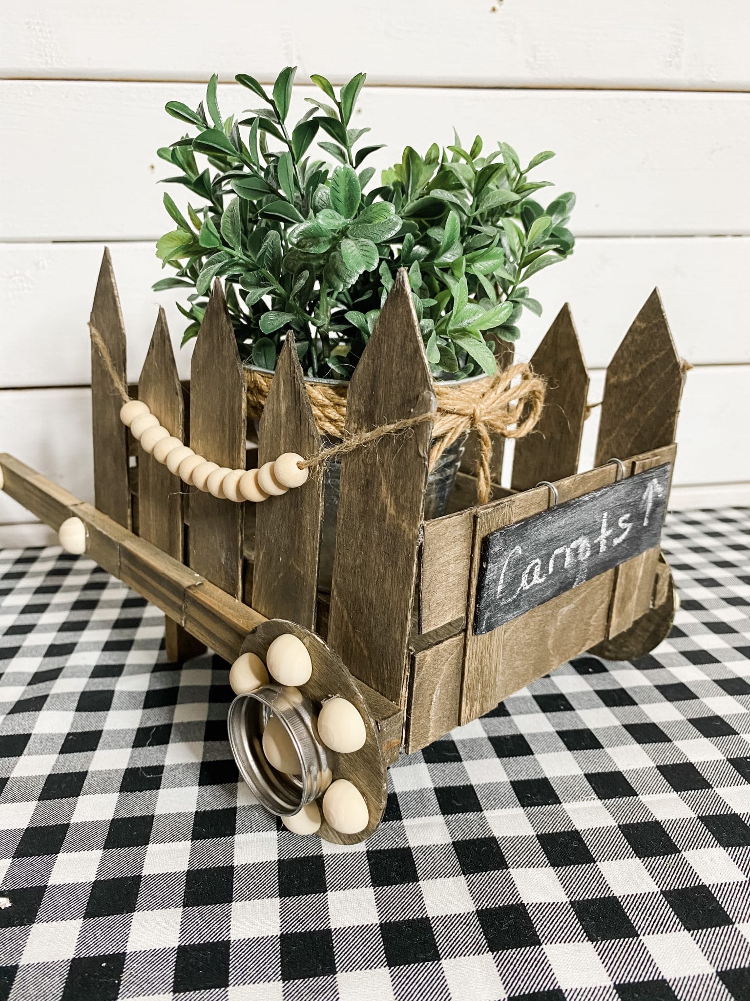 Wayfair Dupe - DIY Mini Wooden Wheelbarrow Planter