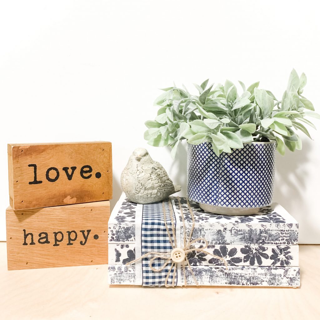 DIY Decorative Book Stack Rustic Farmhouse Decor - DIY Decor Tutorial