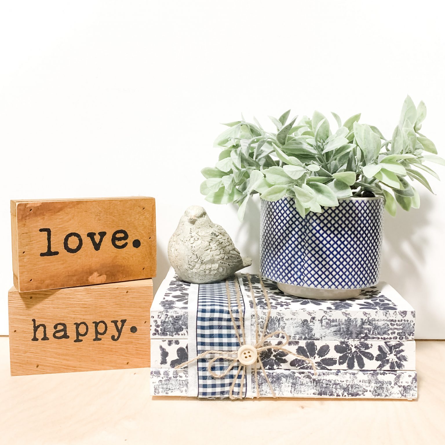 DIY Decorative Book Stack Rustic Farmhouse Decor - DIY Decor Tutorial