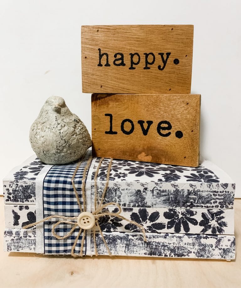 DIY Decorative Book Stack Rustic Farmhouse Decor - DIY Decor Tutorial