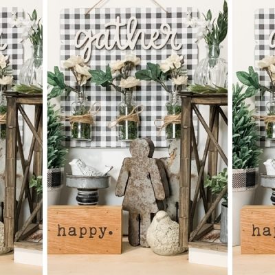 Dollar Tree DIY Farmhouse Decor with Buffalo Check Printable