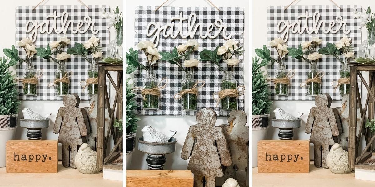 DIY Farmhouse Buffalo Check Gather Sign - DIY Tutorial
