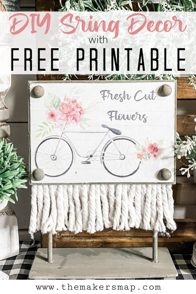 Dollar Tree DIY Spring Decor with Free Printable - DIY Decor Tutorial
