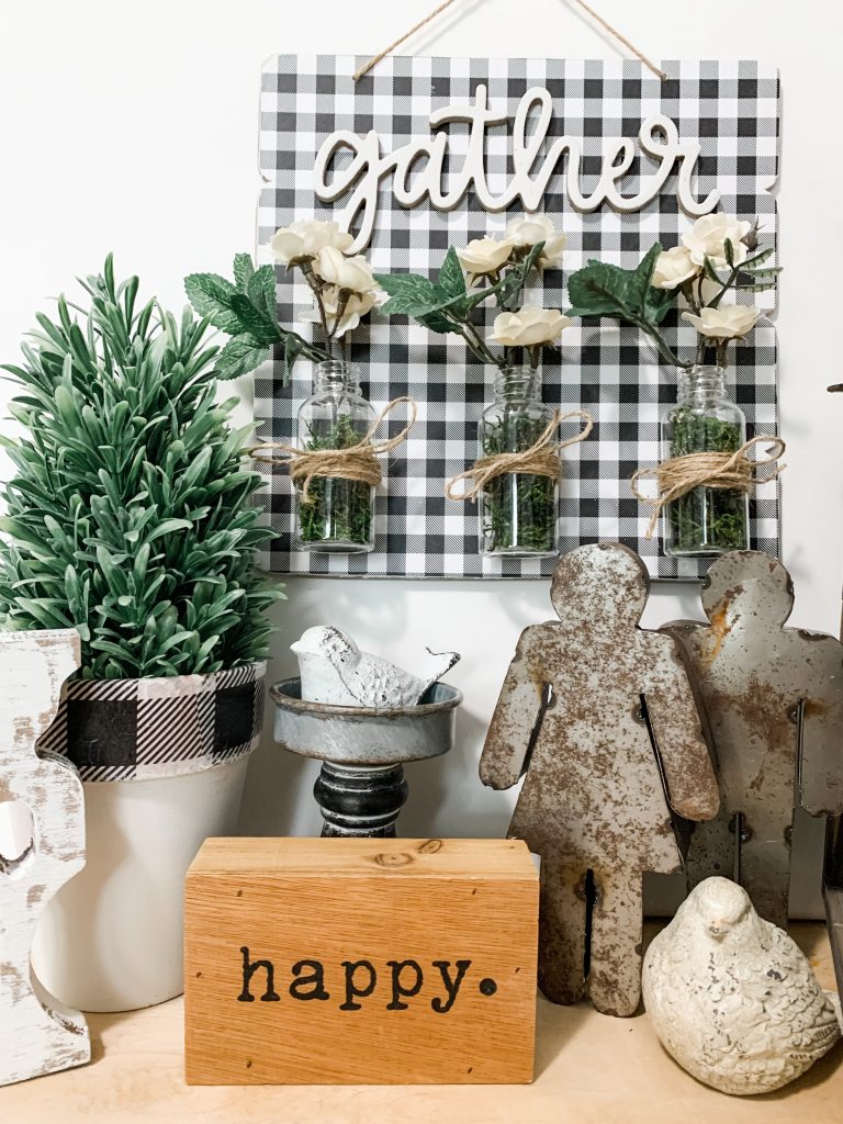 DIY Farmhouse Buffalo Check Gather Sign - DIY Tutorial