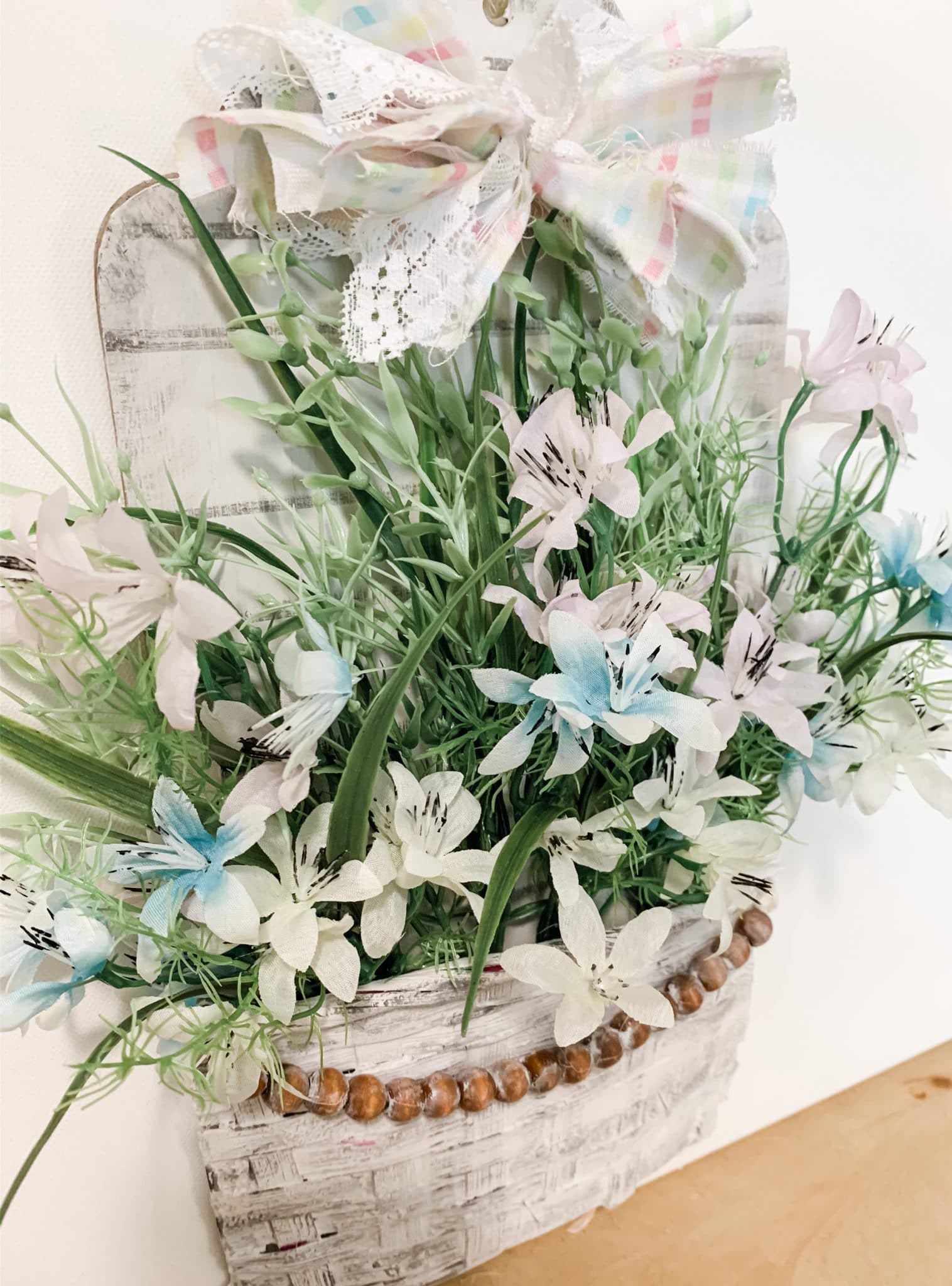 How to make a DIY Flower Basket Spring Decor - Tutorial and Supply List