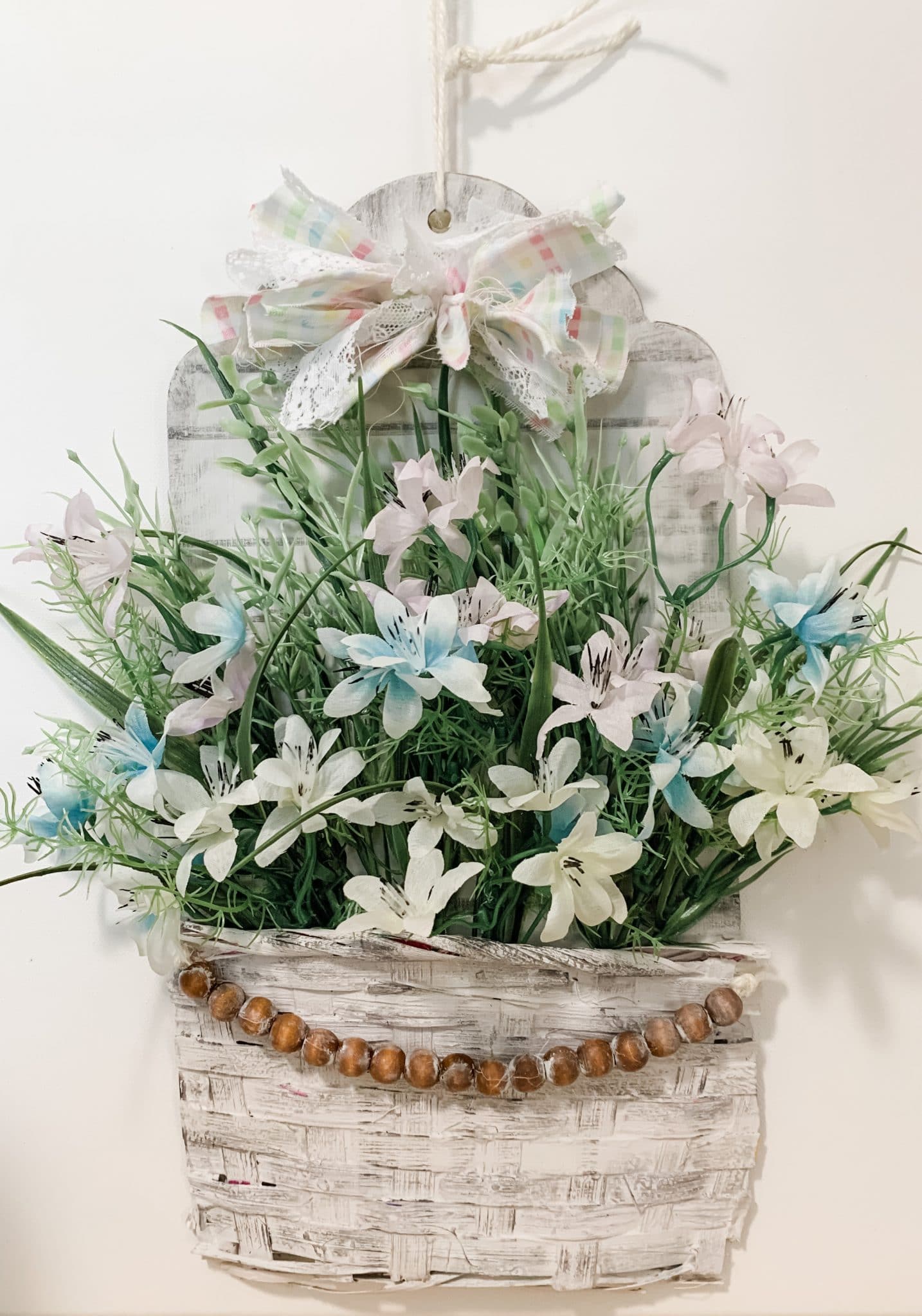 How to make a DIY Flower Basket Spring Decor - Tutorial and Supply List