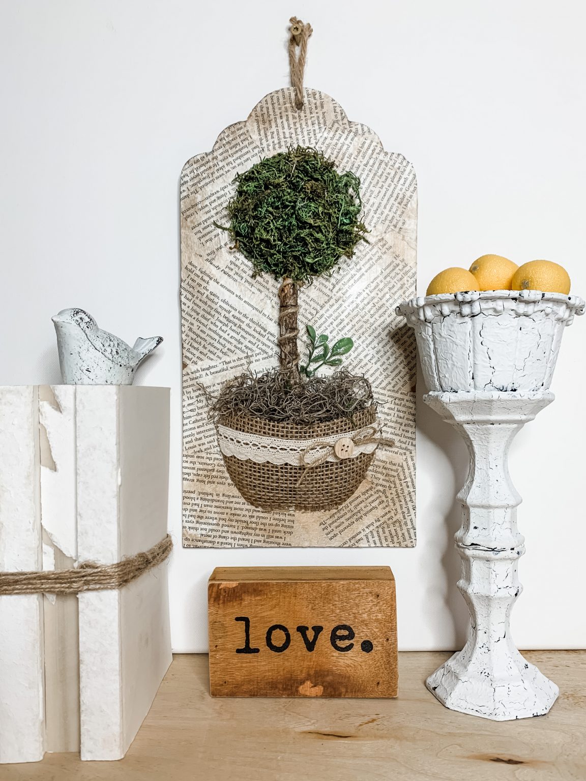 Dollar Tree DIY Topiary Wall Decor - Rustic DIY Tutorial