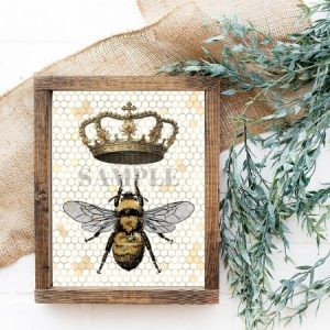 Get Your Free Vintage Bee and Crown Free Printable