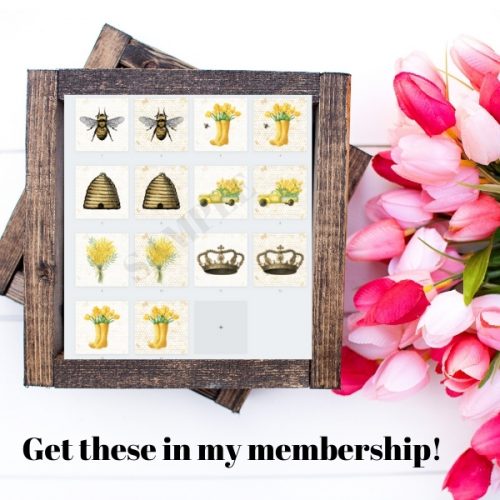 Get Your Free Vintage Bee and Crown Free Printable