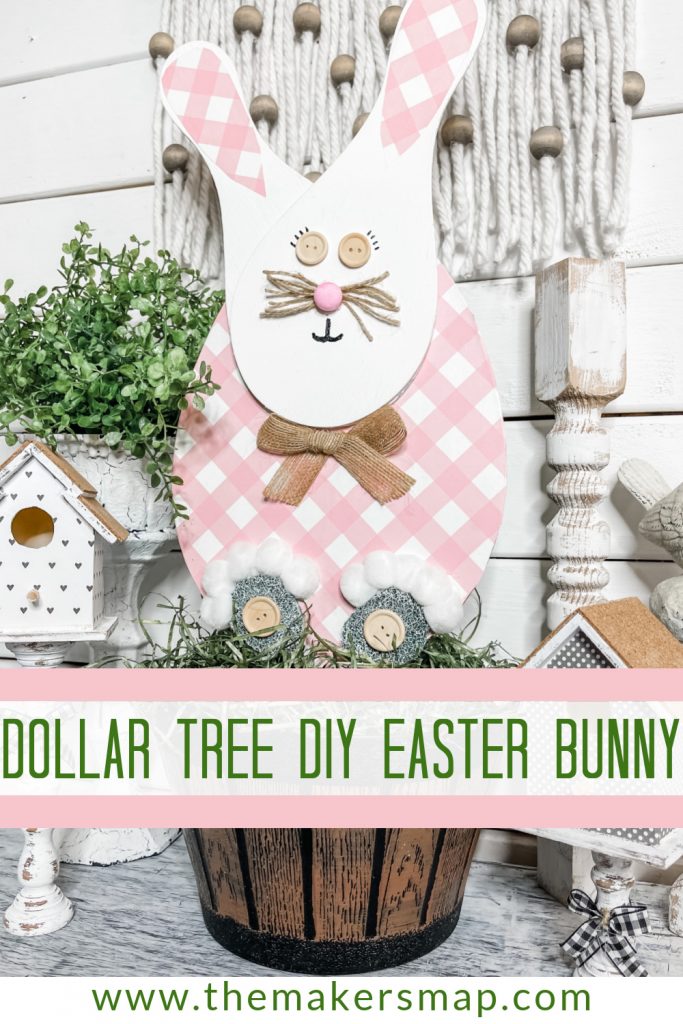 DIY Dollar Tree Paddle Board Easter Bunny - Easy Decor DIY Tutorial