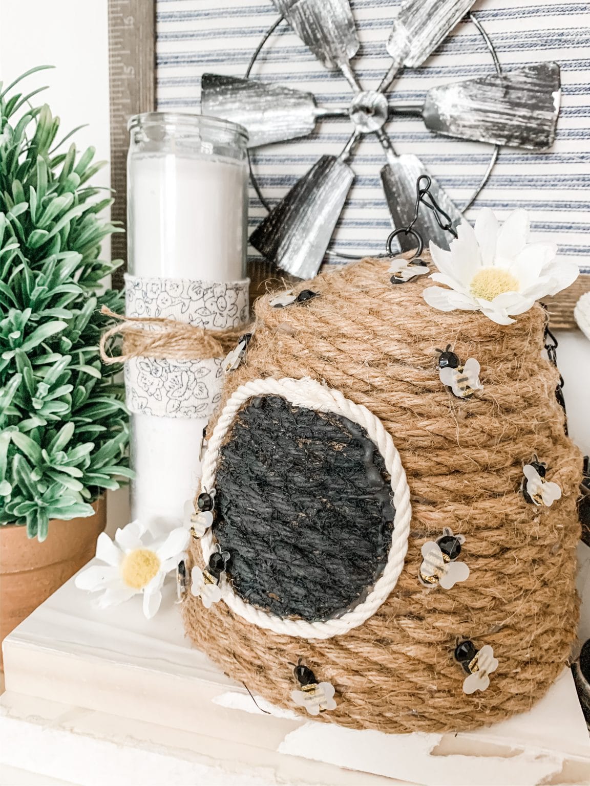 DIY Rope Beehive/Bee Skep - Easy Decor Tutorial