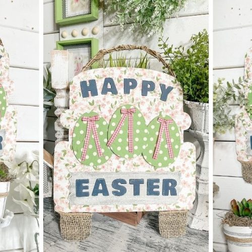 DIY Shabby Chic Easter Wreath - Easy Easter Decor