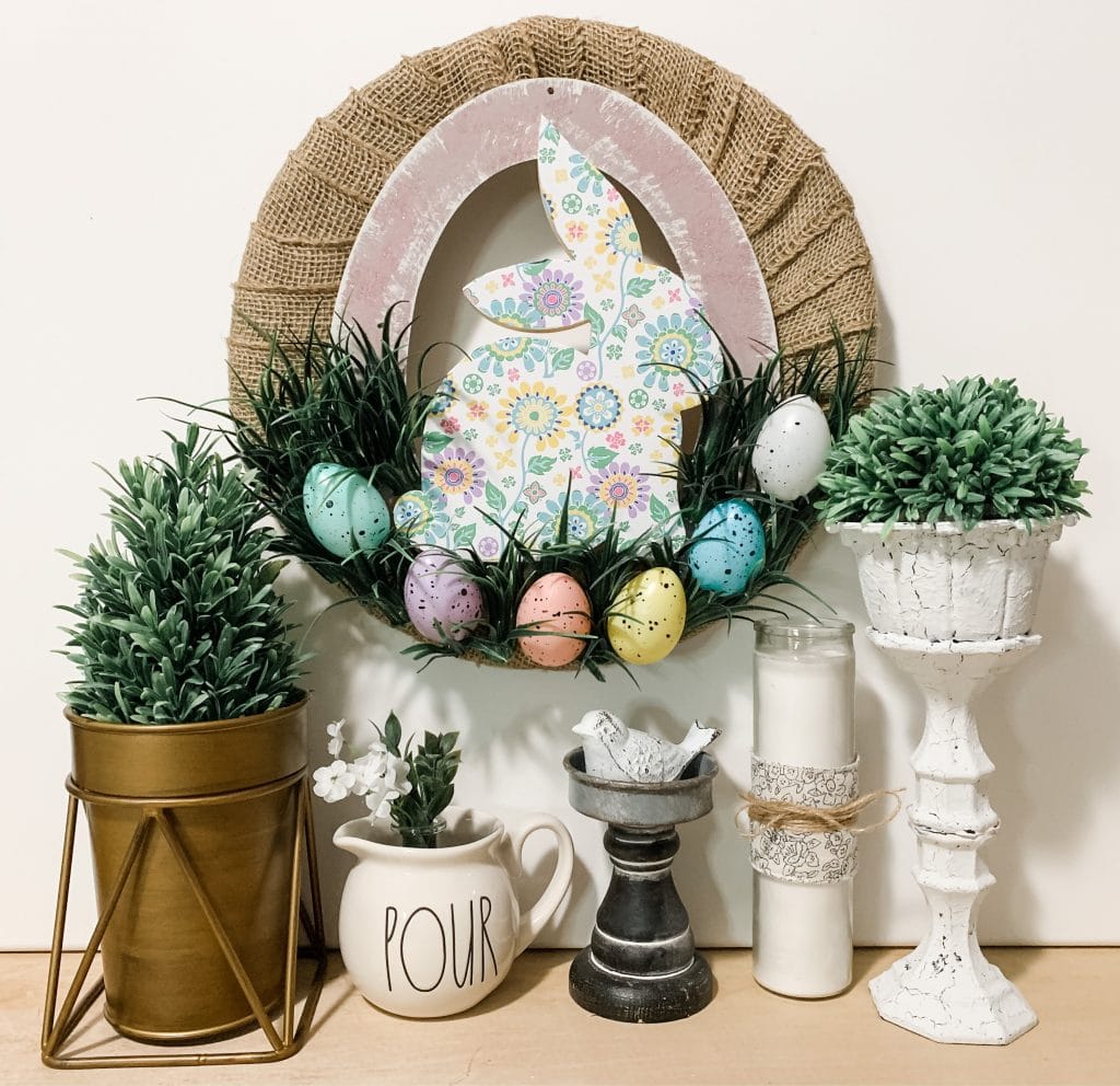 DIY Shabby Chic Easter Wreath - Easy Easter Decor