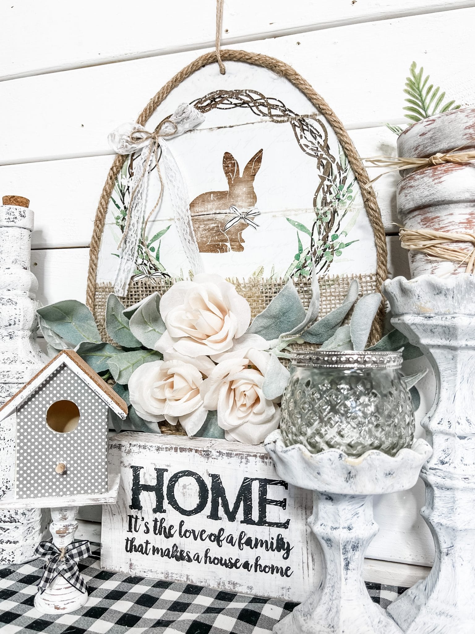 DIY Dollar Tree Shabby Chic Easter Decor - Easy Easter Decor