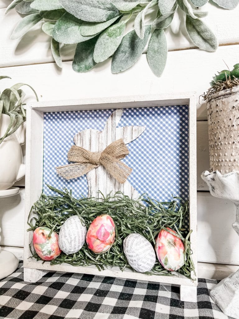DIY Dollar Tree Easter Decor with Decoupaged Eggs - Easy Easter Decor