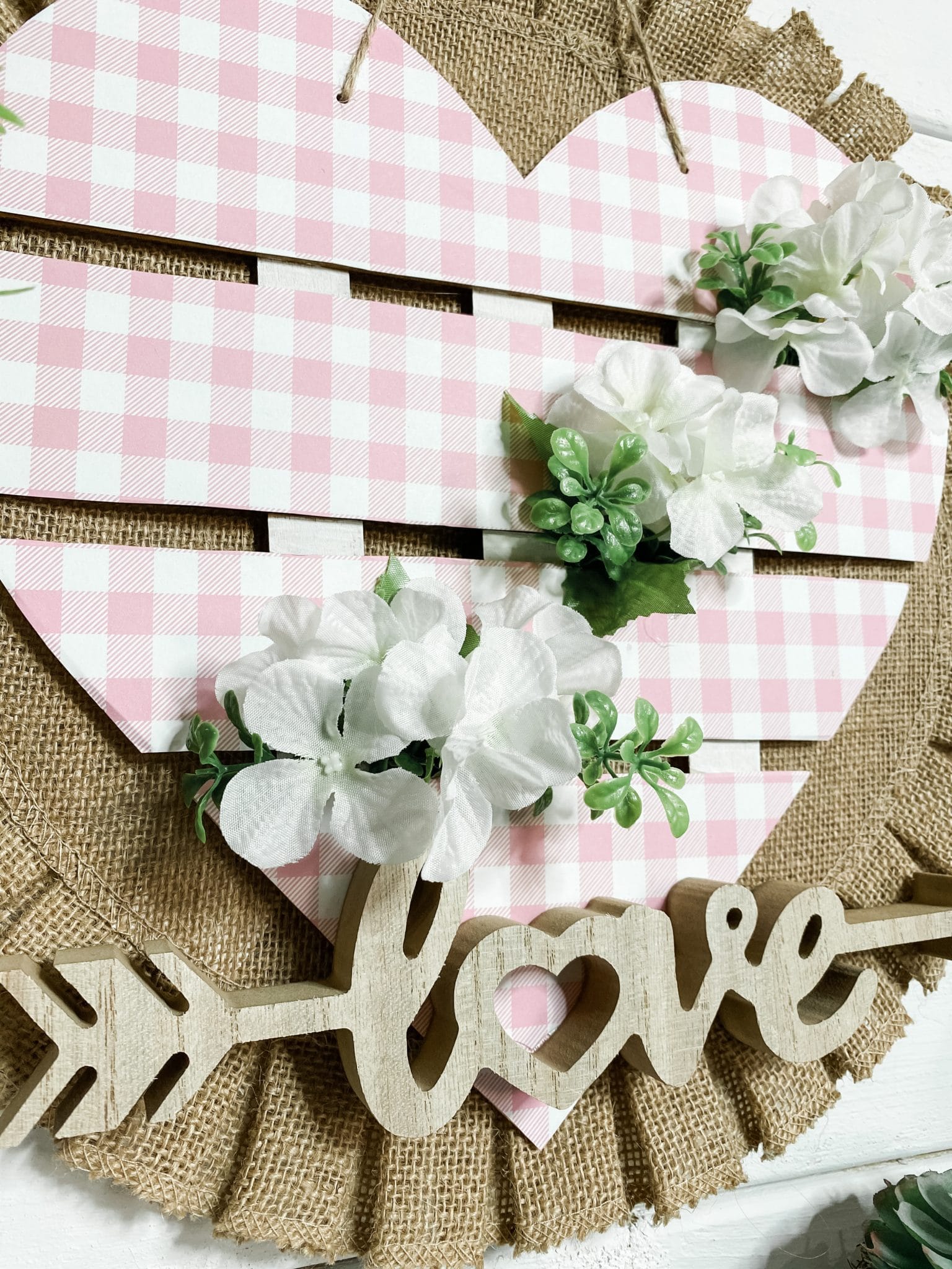 Dollar Tree Heart Spring Door Hanger - Easy DIY Tutorial