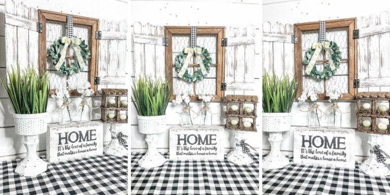Dollar Tree DIY Farmhouse Wall Decor - window with faux shutters