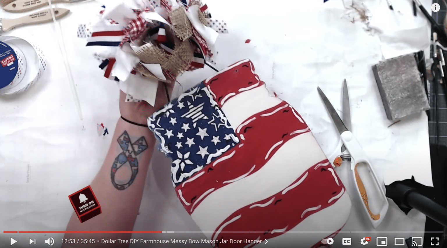 DIY Patriotic Dollar Tree Mason Jar - Easy Decor DIY Tutorial DIY Patriotic Dollar Tree Mason Jar - Easy Decor DIY Tutorial
